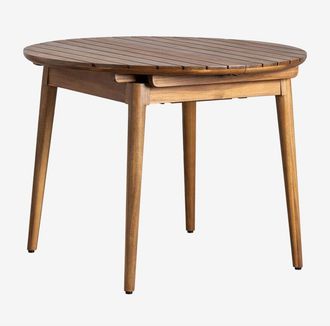 Sklum Runder Gartentisch 100-135x100 cm ausziehbar Mahagoniholz Tenay Akazie Braun