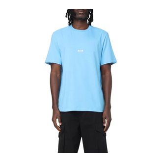 Msgm Msgm, Homme, Tops, Bleu, Taille: XL Minimalist Logo Tee