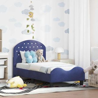 vidaXL vidaXL Cadre de lit pour tout-petit avec t&ecirc;te de lit Bleu police