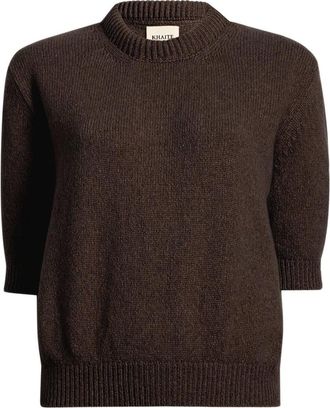 Khaite Femme, Pulls, Brun, Taille: 38 FR Davin Short-Sleeve Jumper