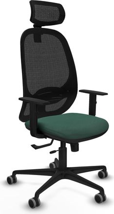 Piqueras y Crespo B&uuml;rostuhl, zylindrisch, mit 1D-Armlehnen, h&ouml;henverstellbarer Lendenwirbelst&uuml;tze und h&ouml;henverstellbarem Kopfteil, neigbar, ausgestattet mit Syncro/Tras