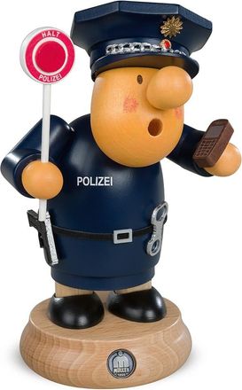 Rudolphs Schatzkiste Räuchermann MüllerchenPolizist BxH 12x16cm NEU Rauchen Rauchfigur Rauchmann Räucherfigur Räucherkerze Smoker Kerze Figur Mann Holz Seiffen Erzgebirge 