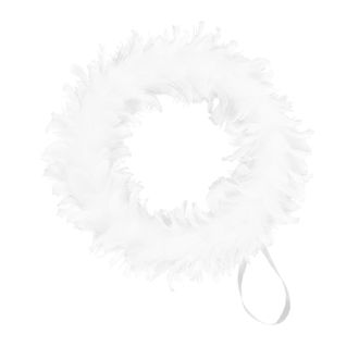 Holibanna 1 St&uuml;ck Wei&szlig;er Federkranz f&uuml;r Weihnachten Dekorativer H&auml;ngekranz aus Wei&szlig;en Federn f&uuml;r T&uuml;ren W&auml;nde und Fenster f&uuml;r Festliche Anl&auml;sse und Hochzeiten La