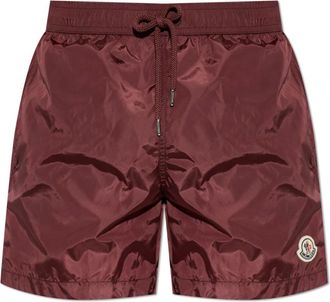 Moncler Homme, Maillots de bain, Rouge, Taille: L Short de bain avec &eacute;cusson logo