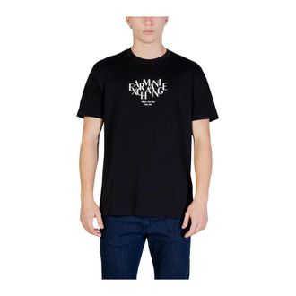 A|X Armani Exchange Homme, Tops, Noir, Taille: XS T-shirt en coton &agrave; manches courtes et col rond
