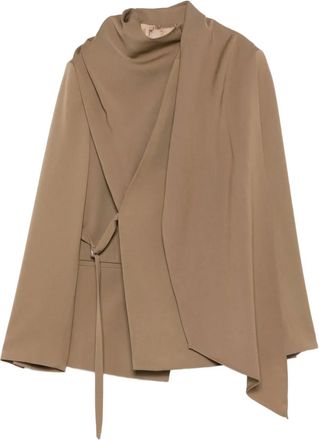 Christian Wijnants Asymmetrischer Wollmantel - Nude