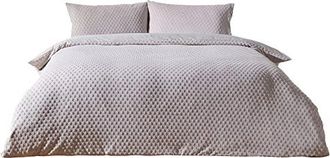 The Linen Yard Polka Tuft Bettwäsche-Set für Doppelbett, Baumwolle, Stein