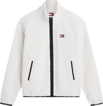 Tommy Jeans Badge Teddy Relaxed Zip-Thru Sweatshirt - - Sport - Herren - Wei&szlig; - XS