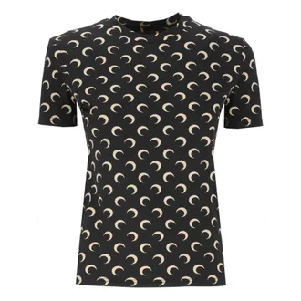 Marine Serre T-shirt ras du cou &agrave; manches courtes en jersey imprim&eacute; Lune - Femme - Tops - Multicolore - Taille: 34 FR