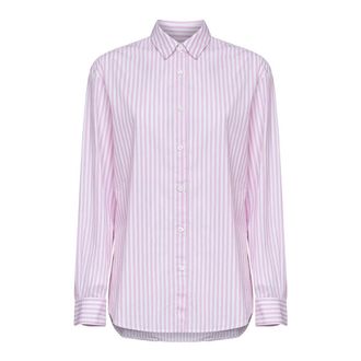 MC2 Saint Barth Femme, Blouses et Chemises, Rose, Taille: 40 FR Brigitte Striped Seersucker Shirt