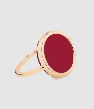 Ginette NY Bague Baby Disc Corail Or Rose