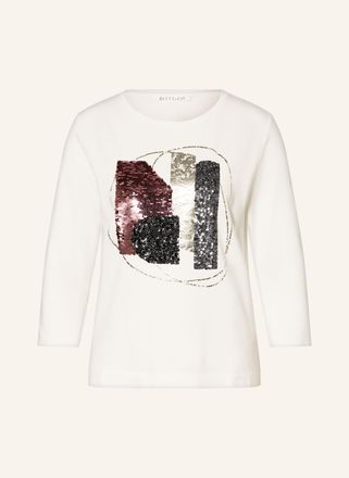 Betty&Co Betty&Co Shirt Mit 3/4-Arm Und Pailletten weiss