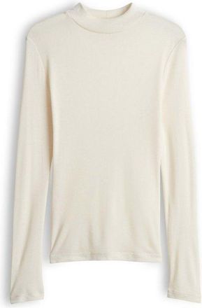 OPUS Langarmshirt Sewolli aus Jersey mit Rippstruktur Figurbetonte Silhouette mit Stehkragen und feiner Rippstruktur