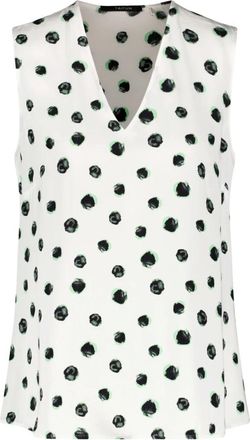 Taifun Femme, Tops, Multicolore, Taille: 42 FR Blouse sans manches &agrave; pois