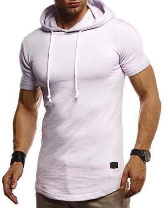 LEIF NELSON LN-8317 T-shirt à capuche pour homme, Violet, Medium