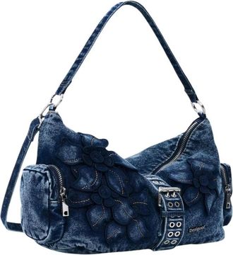 Desigual Femme, Sacs, Bleu, Taille: ONE Size Sac &agrave; main avec fermeture &eacute;clair et bandouli&egrave;re