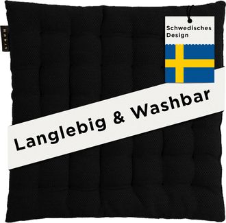 Linum Pepper Stuhlkissen 40x40 aus 100% Baumwolle, Premium Sitzpolster f&uuml;r K&uuml;che, Esszimmer und Outdoor, Komfortables Sitzkissen Stuhl, formstabil, Sitzkiss