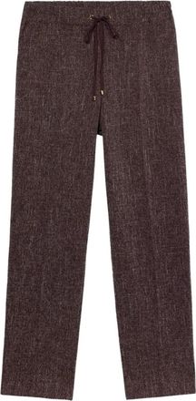 Oltre Femme, Pantalons, Violet, Taille: 40 FR Joggers en tissu chin&eacute;