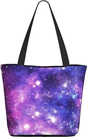 AOOEDM Sac shopping violet cosmique color&eacute; pour femme 33 x 27,9 x 17,8 cm. Le cadeau parfait pour la Saint-Valentin. Cest de la Saint-Valentin pour maman, fi