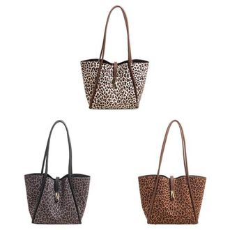 Generic Kexpery Sac de Voyage Femme PU L&eacute;opard Grand Mod&egrave;le avec Fermeture Magn&eacute;tique Sac &agrave; Main pour D&eacute;placements et Shopping