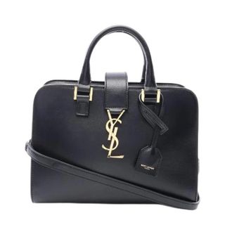 Saint Laurent Pre-owned Baby Monogram Cabas Sac &agrave; main en cuir 2 ways - Femme - Pre-owned - Noir - Taille: ONE Size