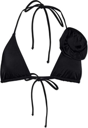 Moschino Femme, Maillots de bain, Noir, Taille: 40 FR Haut de bikini triangle &agrave; appliqu&eacute;s floraux