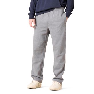 Amazon Essentials Herren-Sweathose aus Fleece mit offener Unterseite (erhältlich in Big & Tall), Hellgrau meliert, Größe XXXXL