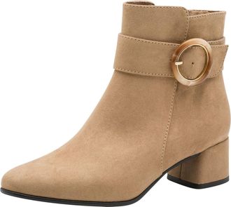 Marco Tozzi Damen Stiefeletten mit Blockabsatz Elegant, Beige (Beige), 38 EU