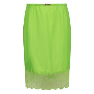 Gucci Viskose-Twill-Rock mit floraler Spitze - - Skirts - Damen - Gr&uuml;n - M