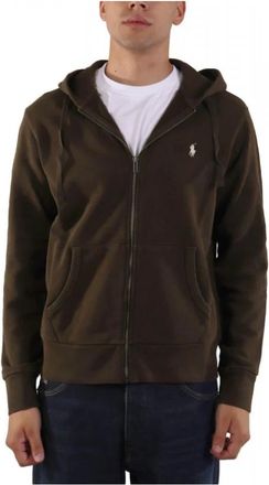 Ralph Lauren Homme, Sweatshirts et sweats &agrave; capuche, Vert, Taille: XL Sweat &agrave; capuche zipp&eacute; en coton