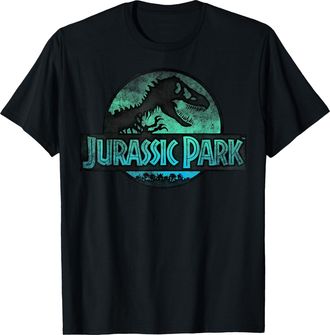 Jurassic Park Turquoise Safari Circle Logo T-Shirt