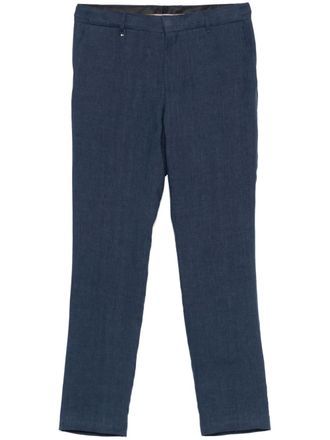 BOSS pantalon de tailleur en lin - Bleu
