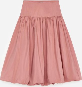 Arket Taftrock Mit Bubble-Saum -Rosa