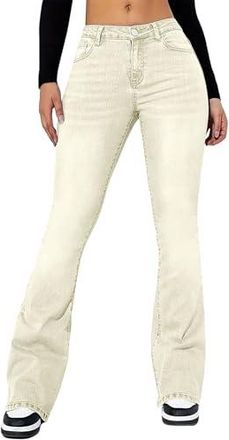 Generic Jean stretch pour femme - Taille haute - Pantalon Boyfriend Y2K - Jean skinny - &Eacute;vas&eacute; - Chic - Vintage - Pantalon de loisirs - Coupe ajust&eacute;e - Pantalo