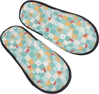 Generic Pantoufles Unisexes Fleurs Et Champignons House Chaussures Adultes Doubl&eacute;es En Peluche Pantoufles DExt&eacute;rieur, Pour Hommes, Femmes, F&ecirc;te, M
