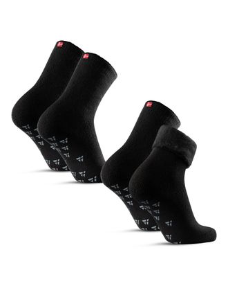 Danish Endurance Anti-Rutsch Thermo-Socken 2er-Pack Schwarz 43-47