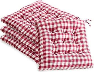 Generic Lot de 4 coussins de chaise dext&eacute;rieur &eacute;pais et amovibles pour terrasse, banc de jardin, canap&eacute; - Coussins confortables pour chaises, imperm&eacute;ables, de