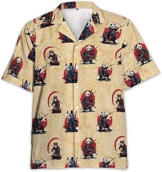 Keephen Style dart Japonais Chemises Hawaiiennes pour Hommes Femmes Guerrier Samoura&iuml; Impression 3D Chemises &agrave; Boutons &Eacute;t&eacute; Vacances Chemise
