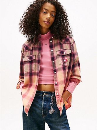 Tommy Hilfiger Chemise d&eacute;contract&eacute;e en flanelle &agrave; logo