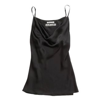 Acne Studios D&eacute;bardeur en satin brillant - Femme - Tops - Noir - Taille: 40 FR