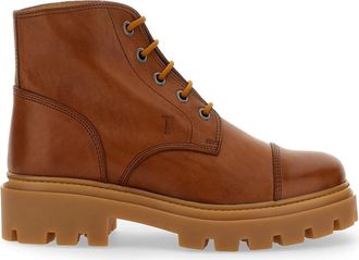 Tod's Homme, Chaussures, Brun, Taille: 43 EU Bottine en cuir avec monogramme