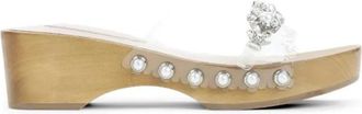 Simone Rocha Femme, Chaussures, Beige, Taille: 40 EU Sabot compens&eacute; en bois festonn&eacute; et orn&eacute;