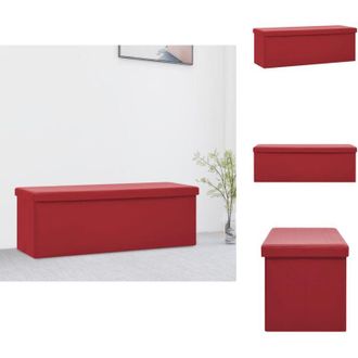 vidaXL Faltbare Sitzbank mit Stauraum Weinrot pvc - Aufbewahrungsbox - Bank Mit Stauraum - Wohnzimmerm&ouml;bel - Flurbank - Sitzbank