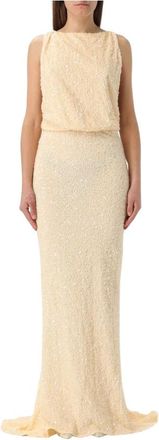 Elisabetta Franchi Damen, Kleider, Gelb, LGr&ouml;&szlig;e