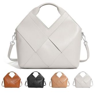 Generic Sacs &agrave; bandouli&egrave;re tiss&eacute;s, sac &agrave; main &agrave; bandouli&egrave;re &eacute;l&eacute;gant, sac fourre-tout en cuir v&eacute;g&eacute;talien, pochette triangulaire tress&eacute;e, cadeau de voyage et de