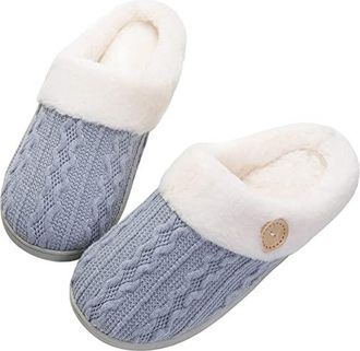 Generic Pantoufles en mousse à mémoire de forme pour femme - Chaussures dhiver décontractées confortables et antidérapantes avec doublure en peluche - Coupe l