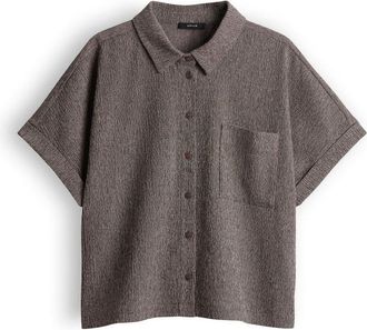 OPUS Kurzarmshirt Soasi aus fester Webware mit M&eacute;lange Effekt Die Brusttasche verleiht dem Look l&auml;ssigen Utility Charakter