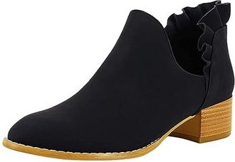 Generic Bottes courtes &eacute;paisses Mary Jane confortables pour invit&eacute;es de mariage 2026 avec talon bloc et sangle de cheville confortables, Noir, 39 EU