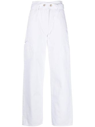 Iro Straight-Leg-Jeans mit Gürtel - Weiß