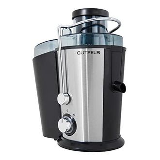 Gutfels Entsafter JUICE 3010 | 1,6 Liter Tresterbehälter + 500 ml Saftbehälter | 65 mm Öffnung | Edelstahlfilter | 400 Watt | Edelstahlbehälter | Entsafter | 